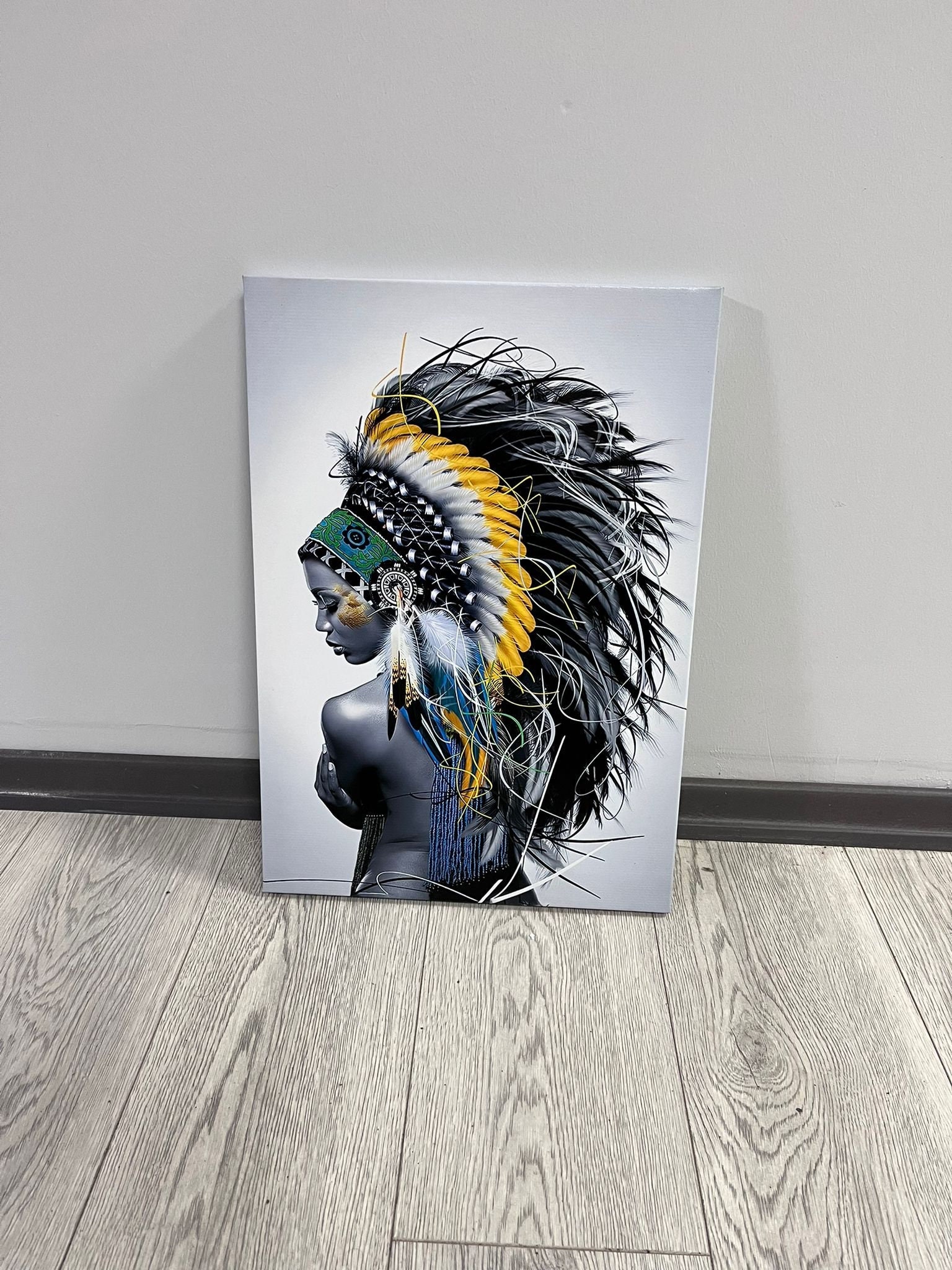Native American Woman Framed Canvas, Indian Woman Wall Art, | Inspire ...