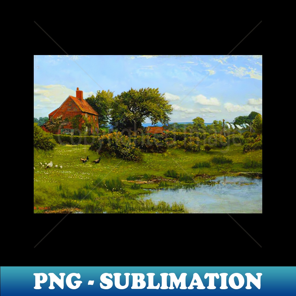 A Cottage with a Pond at Burgh field near Reading 1887 - Art | Inspire ...