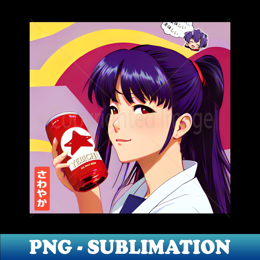 Misato Katsuragi from Evangelion in japanese beer Advertise | Inspire ...