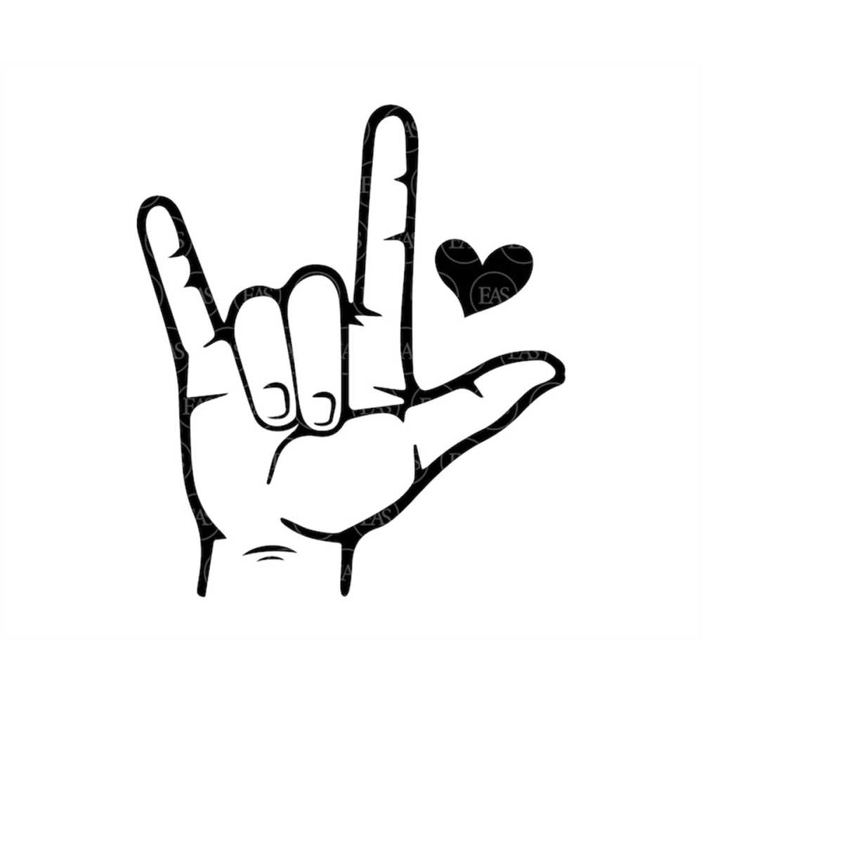 I Love You Hand Sign Svg, ASL, Sign Language Svg. Vector Cut - Inspire ...