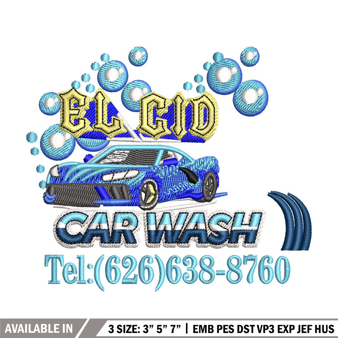 El cid car wash embroidery design, Logo embroidery, Embroide - Inspire ...