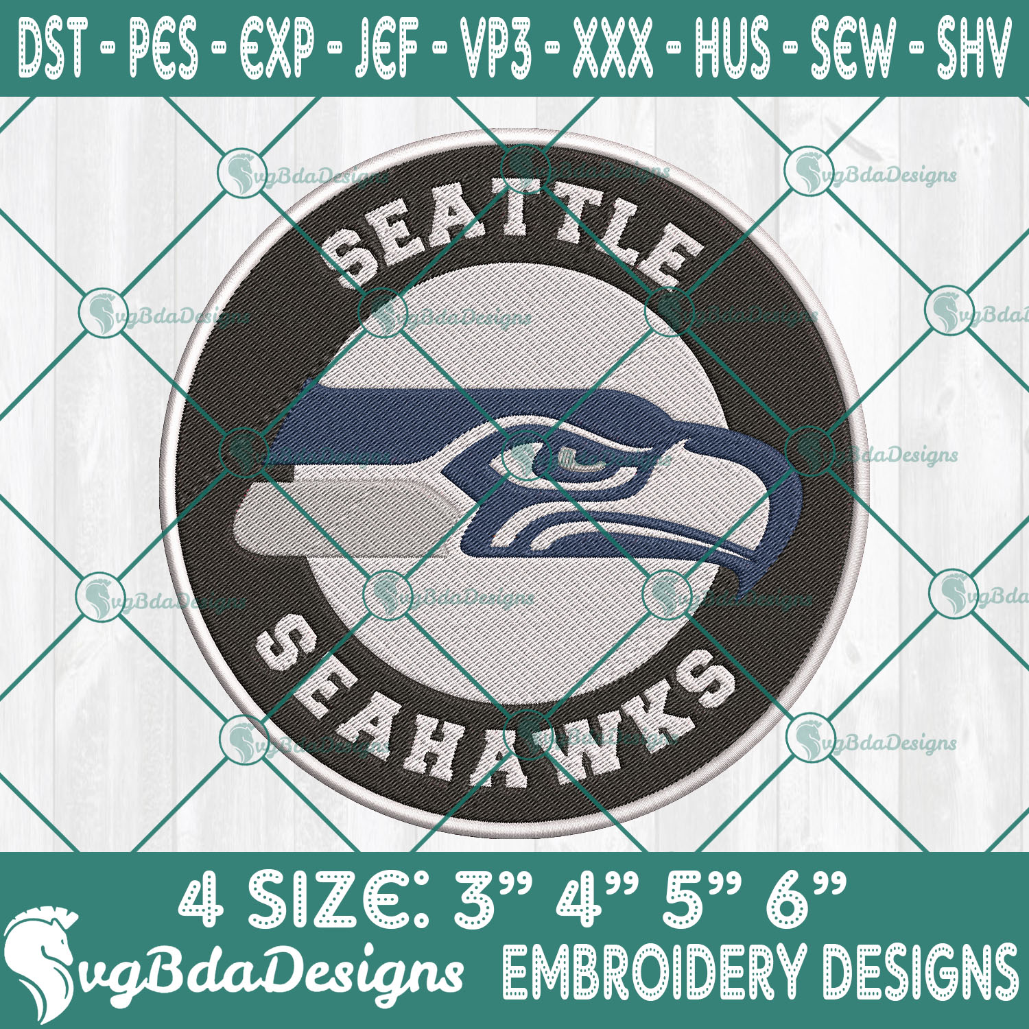 Seattle Seahawks Logo Embroidery Designs, NFL Team Logo Embr | Inspire ...