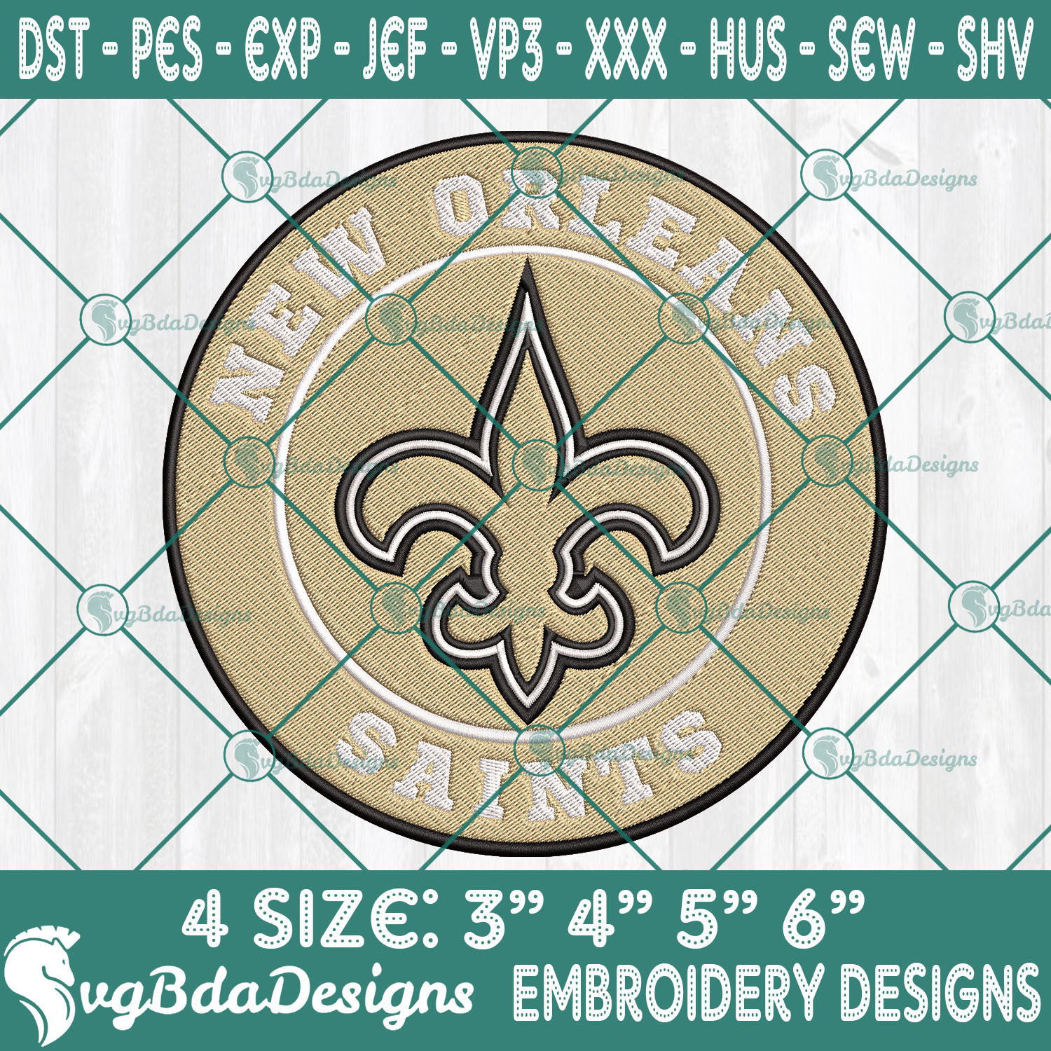 New Orleans Saints Logo Embroidery Designs, NFL Team Logo Em | Inspire ...