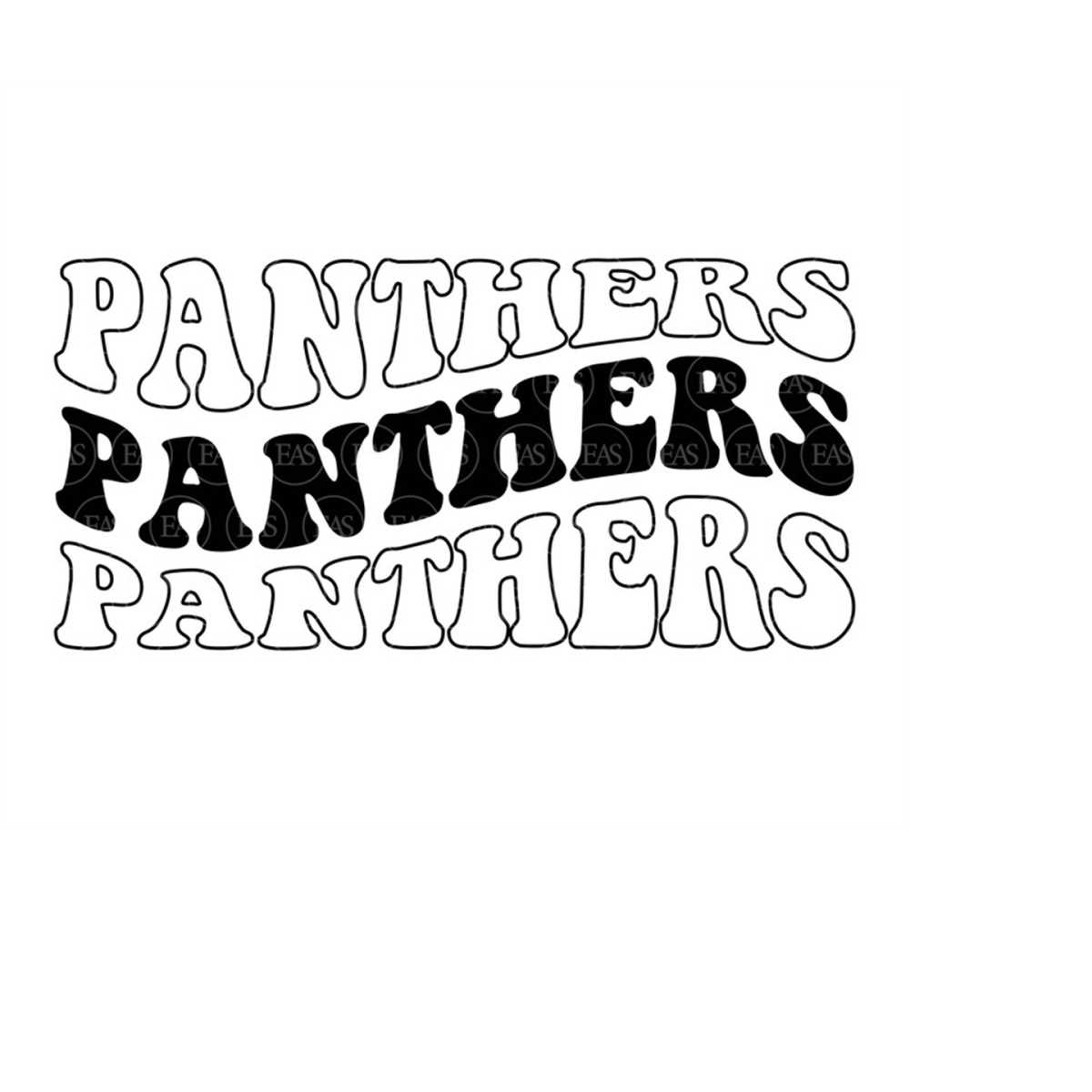 Panthers Wavy Stacked Svg, Go Panthers, Team Panthers, Retro | Inspire ...