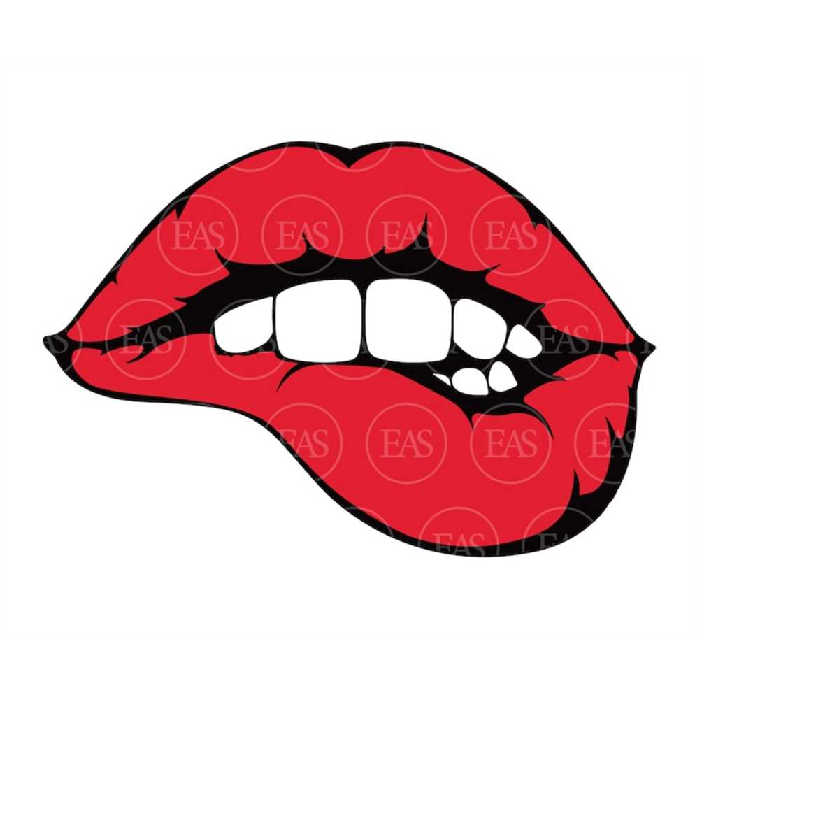 Red Lips Svg, Lips Bite Svg Vector Cut file for Cricut, Silh - Inspire ...