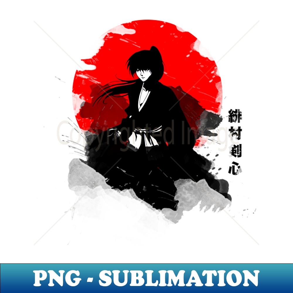 Samurai X Splash Red - Aesthetic Sublimation Digital File - - Inspire Uplift