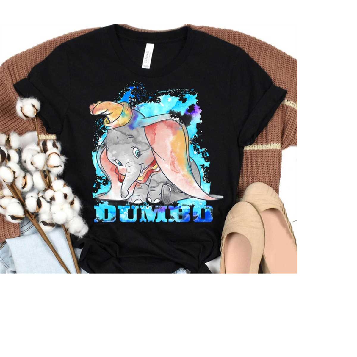 Disney Dumbo Watercolor Portrait T-Shirt, Cute Dumbo Shirt, - Inspire Uplift
