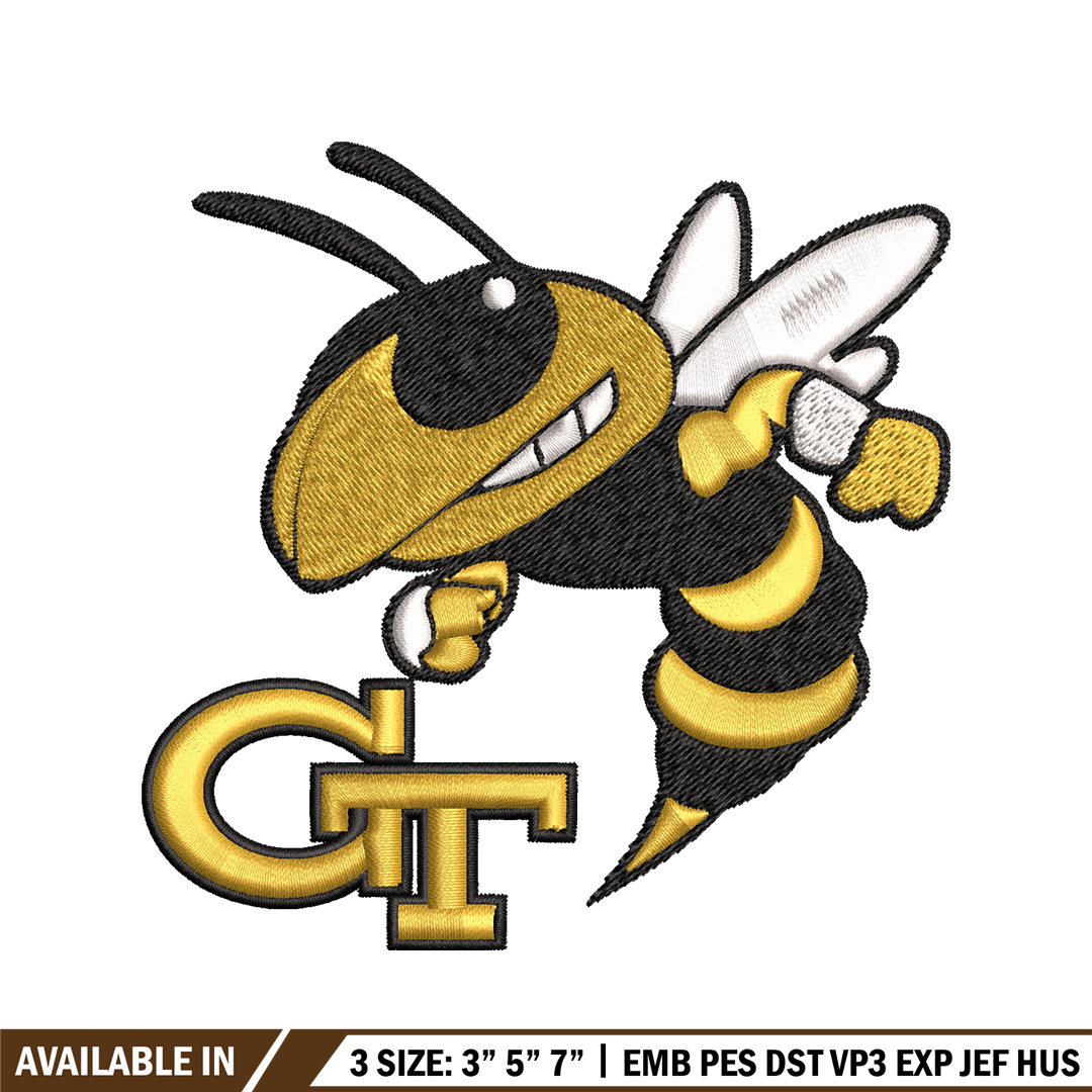 Georgia Tech Yellow Jackets embroidery design, Georgia Tech | Inspire ...