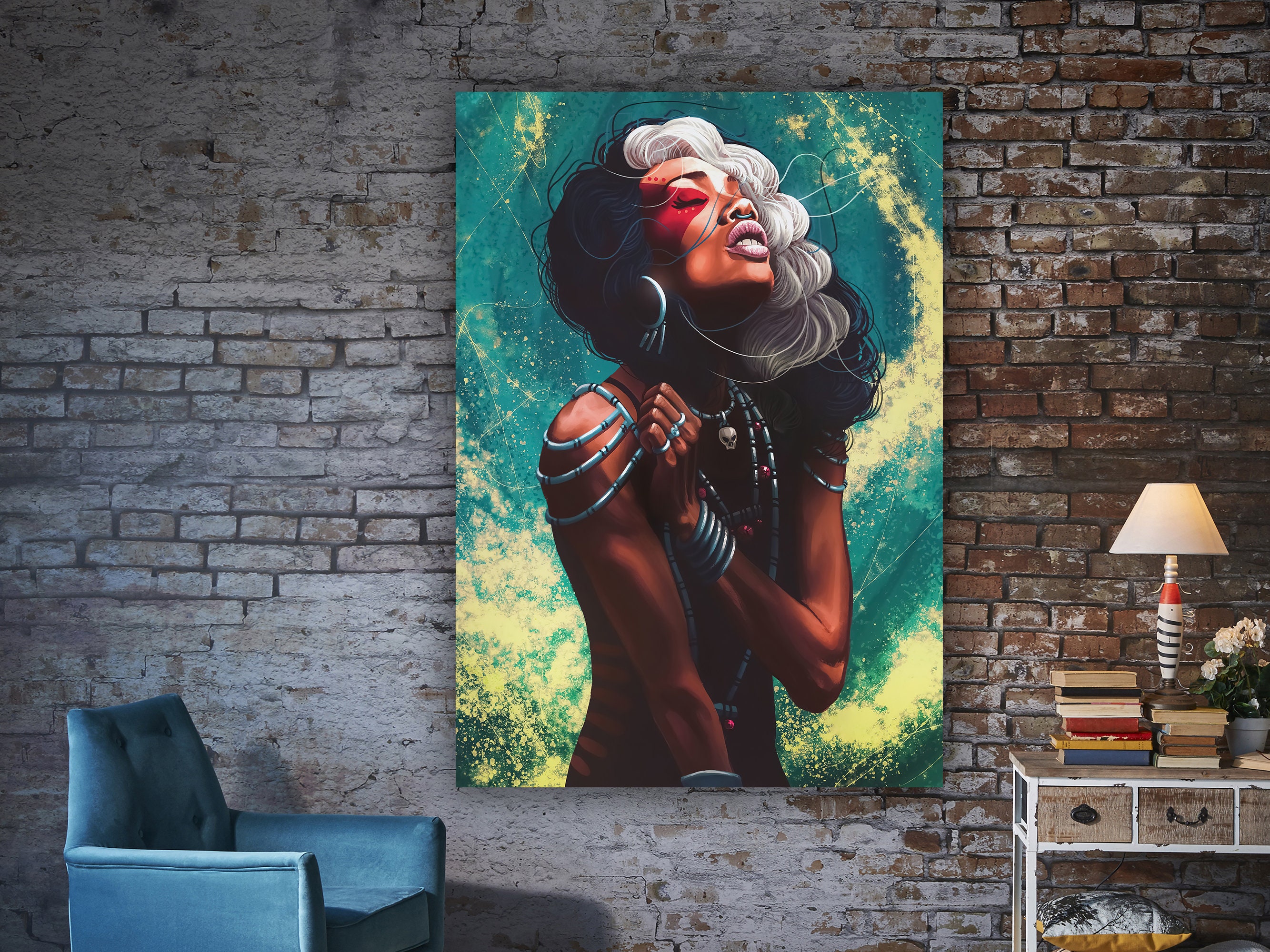 African Art, Abstract African Wall Art, Woman Face Canvas | Inspire Uplift