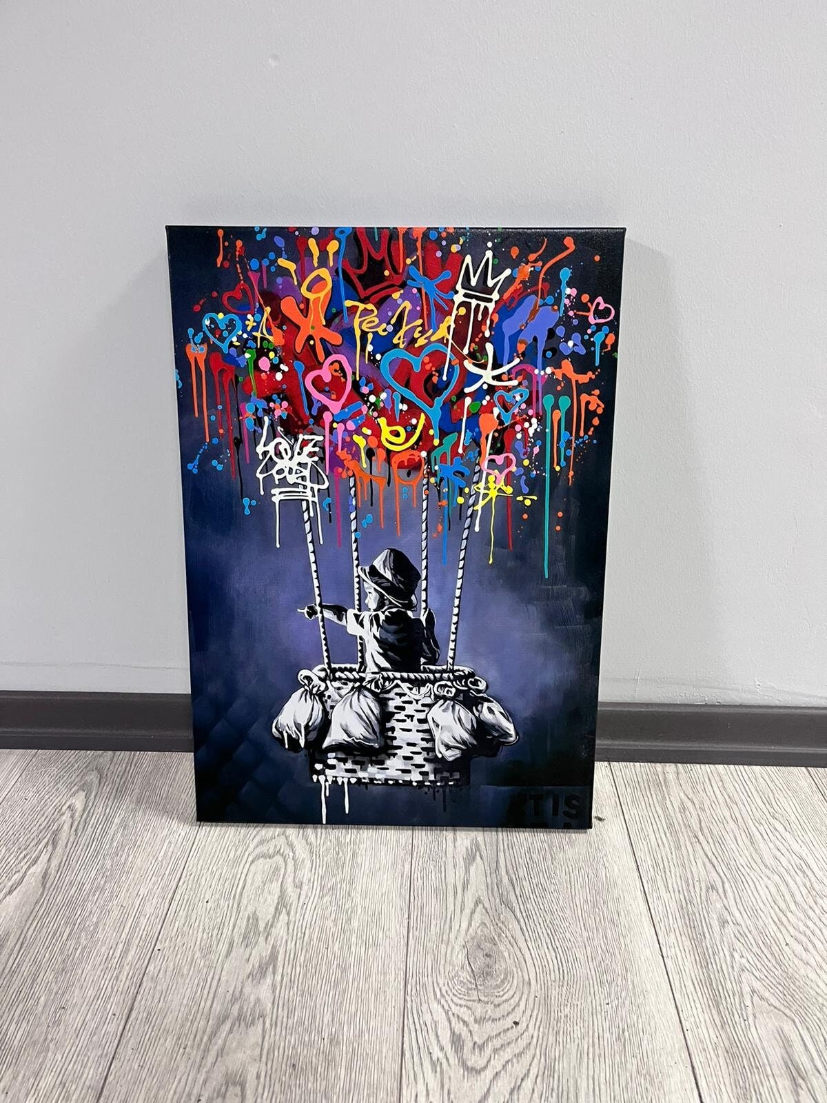 Banksy Boy Flying With Balloon Canvas, Banksy Balloon Canvas | Inspire ...