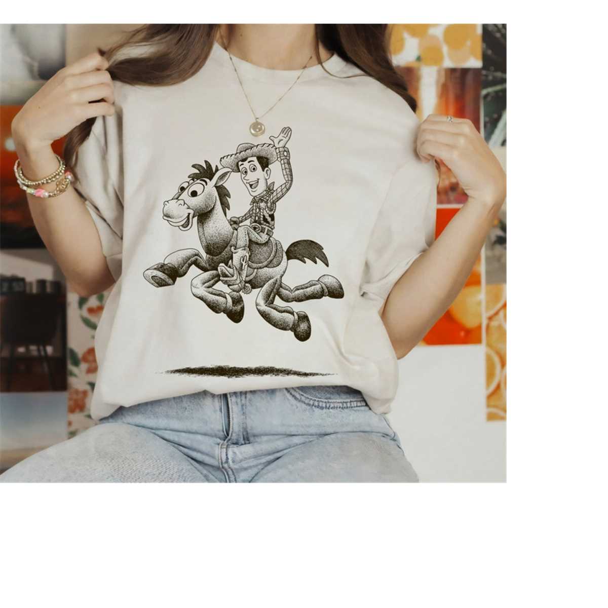 Disney Pixar Toy Story Woody Bullseye Sketch Graphic T-Shirt | Inspire ...