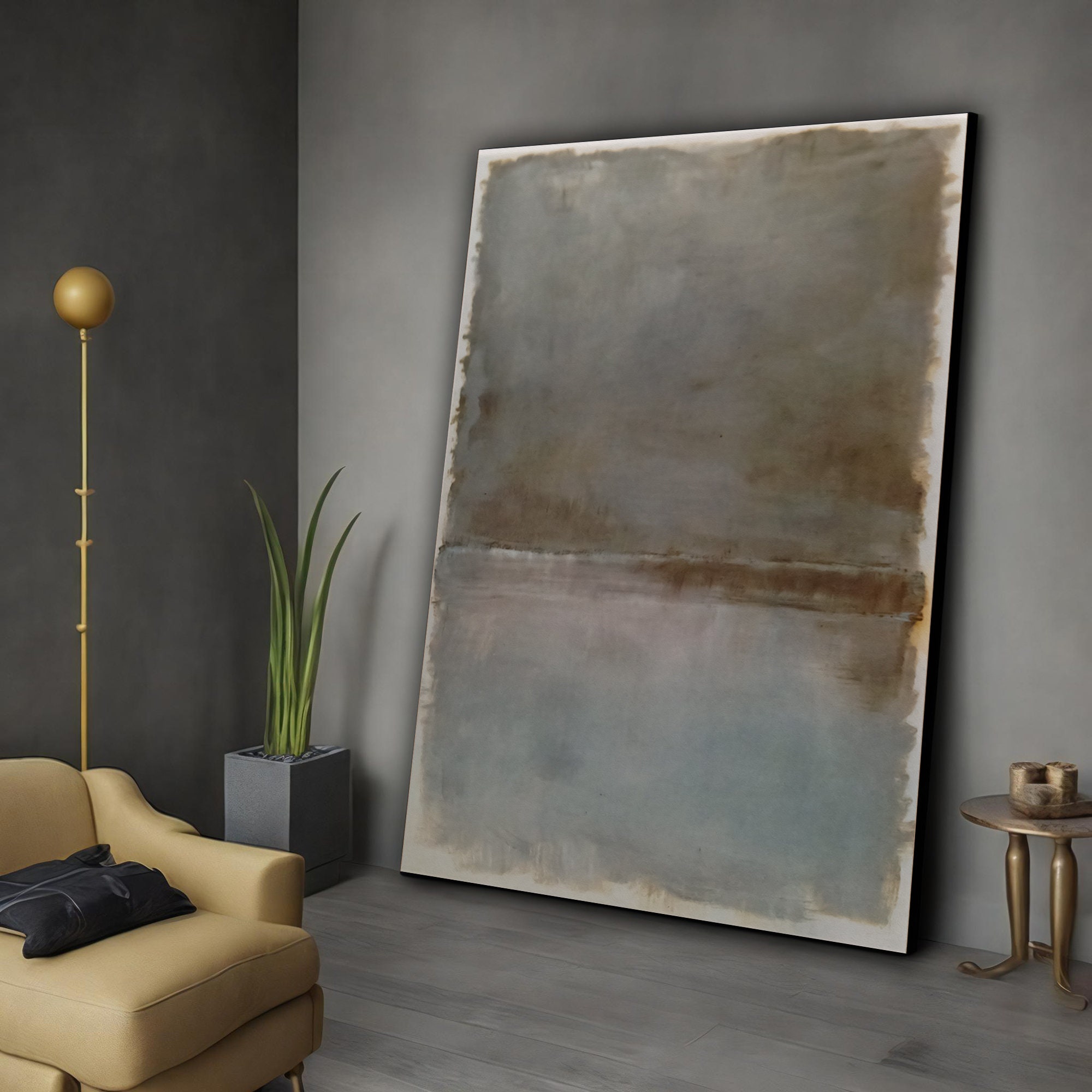 Grey White Abstract Canvas, Mark Rothko Grey Art, Framed Abs | Inspire ...