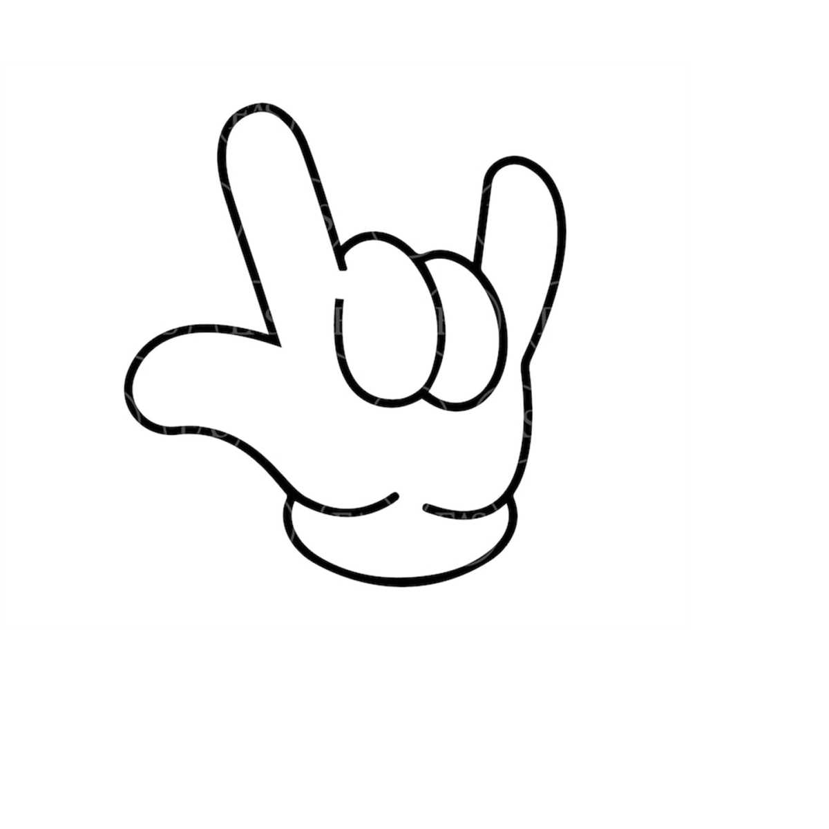 Cartoon I Love You Hand Sign Svg, ASL, Sign Language Svg. Ve - Inspire ...