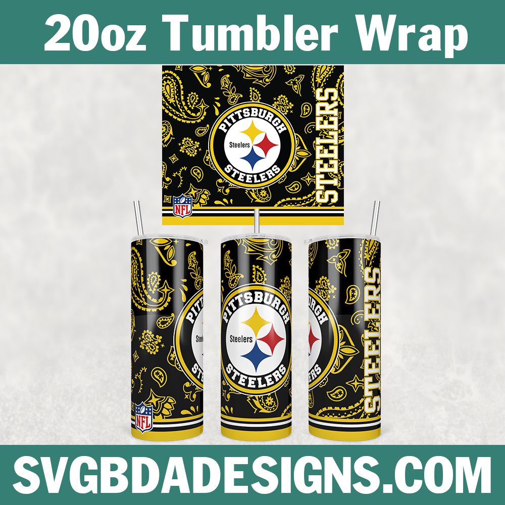 Pittsburgh Steelers Football Paisley Style Tumbler Wrap, NFL - Inspire ...