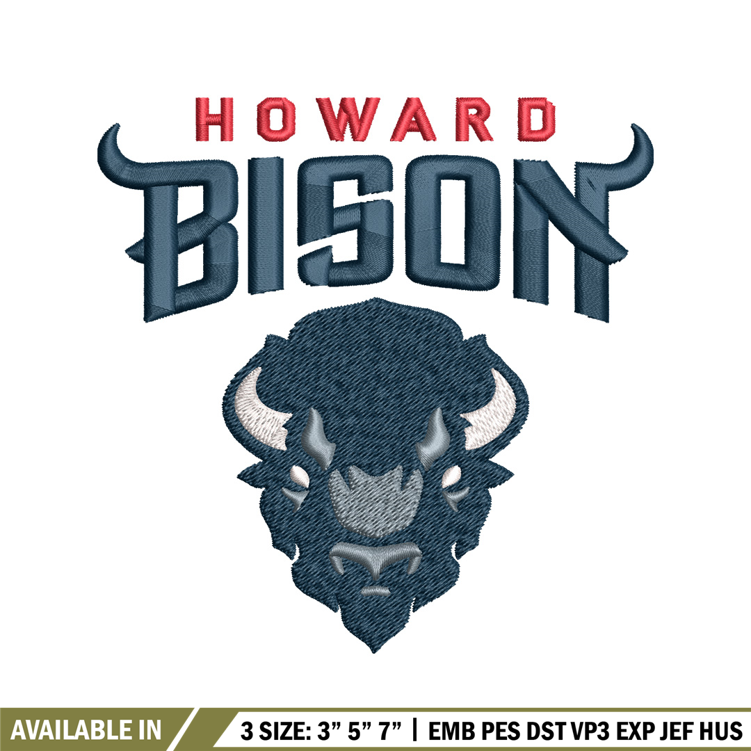 Howard Bison embroidery design, Howard Bison embroidery, log | Inspire ...