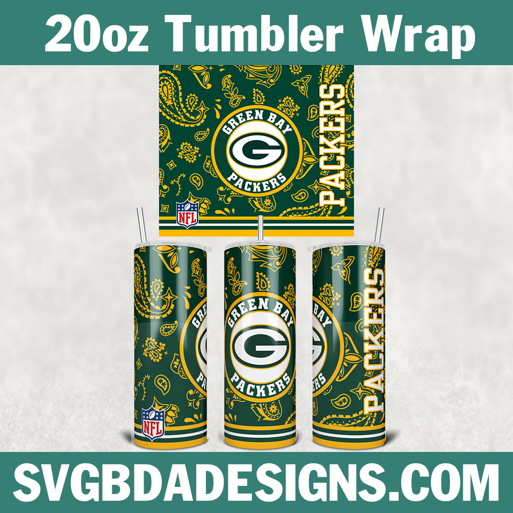 Green Bay Packers Football Paisley Style Tumbler Wrap, NFL F | Inspire ...