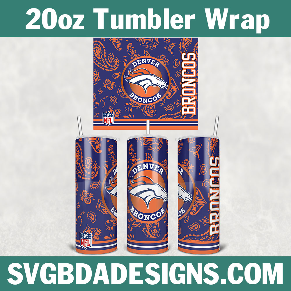 Denver Broncos Football Paisley Style Tumbler Wrap, NFL Foot | Inspire ...