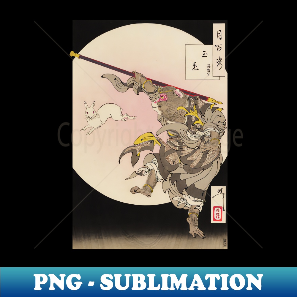 Ukiyoe Monky Songoku by Tsukioka Yoshitoshi - PNG Transparen - Inspire ...