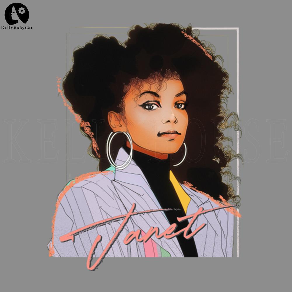 Janet 80s Aesthetic Original Fan Design PNG, Digital Downloa | Inspire ...