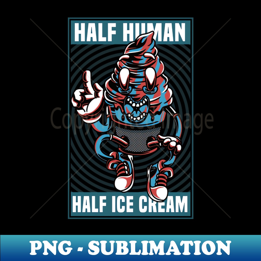 Half human half ice cream - Vintage Sublimation PNG Download | Inspire ...