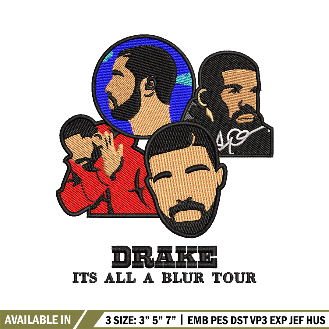 Its a blur tour embroidery design, Drake embroidery, Embroid | Inspire ...