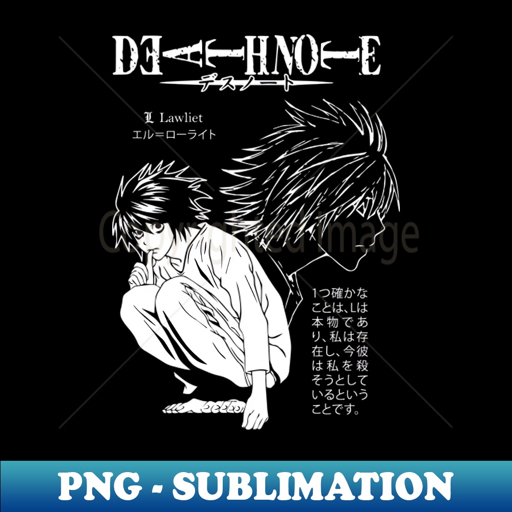 DEATH NOTE - L - High-Resolution PNG Sublimation File - Unlo | Inspire ...