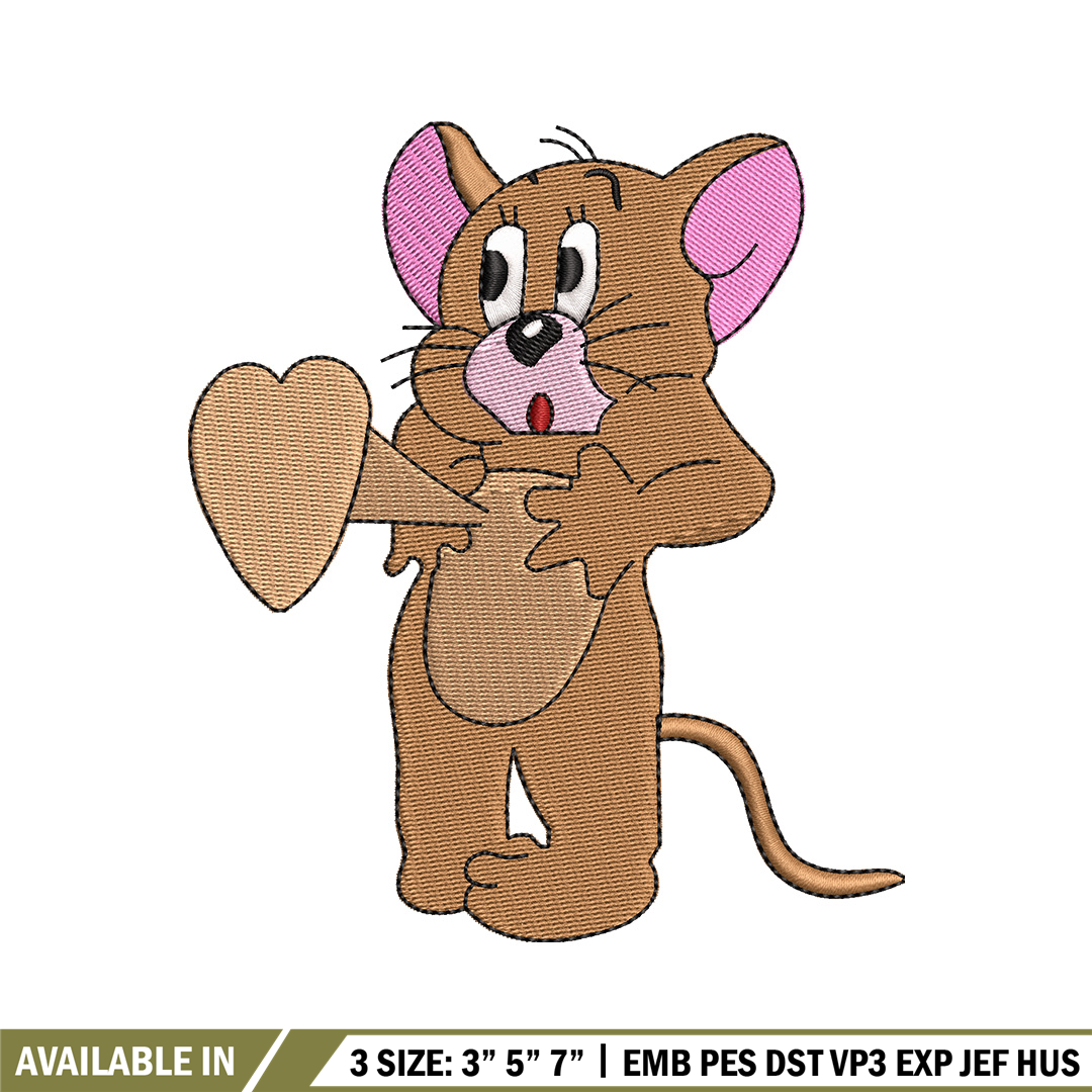 Jerry heart embroidery design, Cartoon embroidery, Embroider | Inspire ...