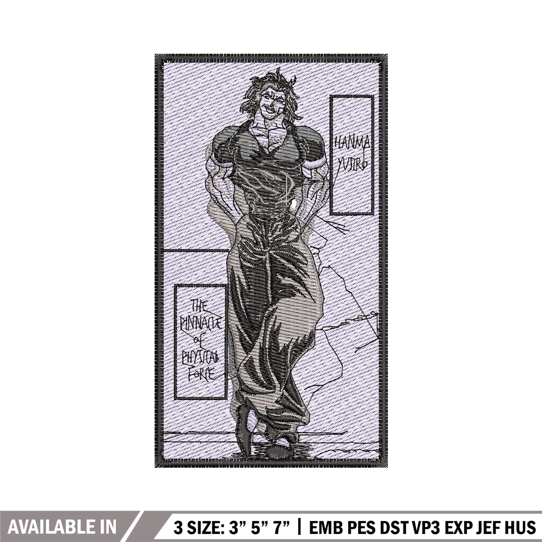 Hanma yujiro embroidery design, Baki embroidery, Anime desig - Inspire ...