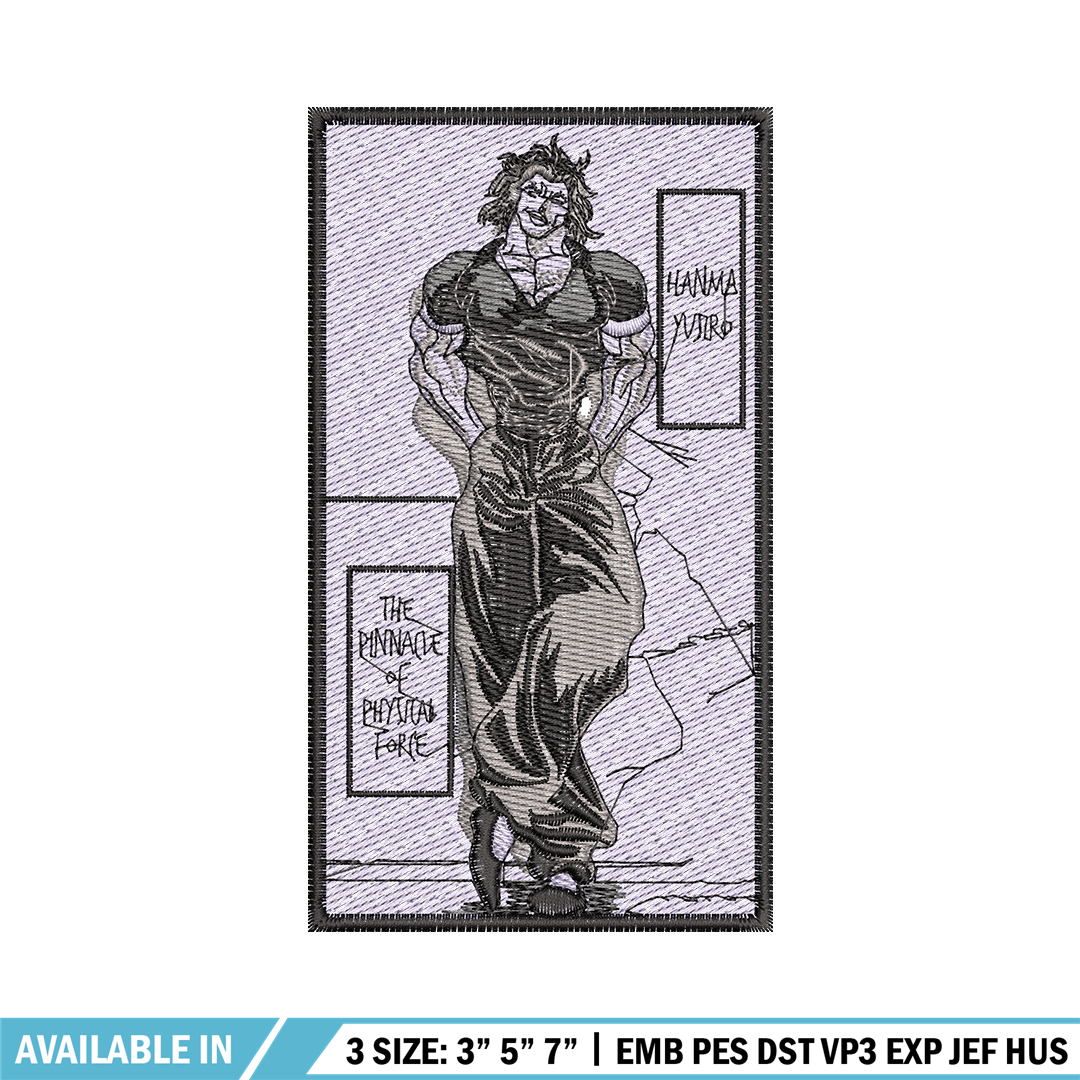 Hanma yujiro embroidery design, Baki embroidery, Anime desig - Inspire ...