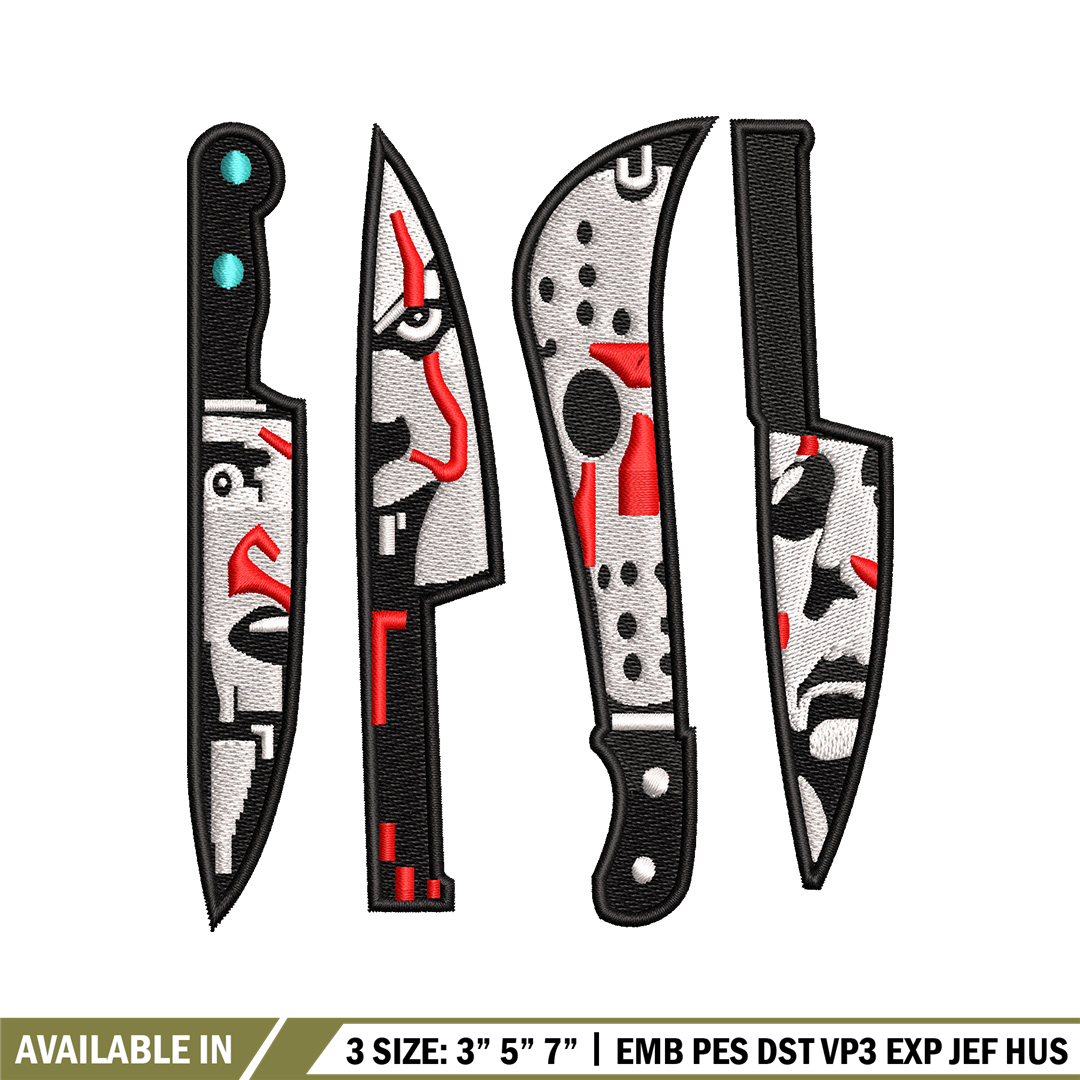 Knifes horror embroidery design, Horror embroidery, Embroide | Inspire ...