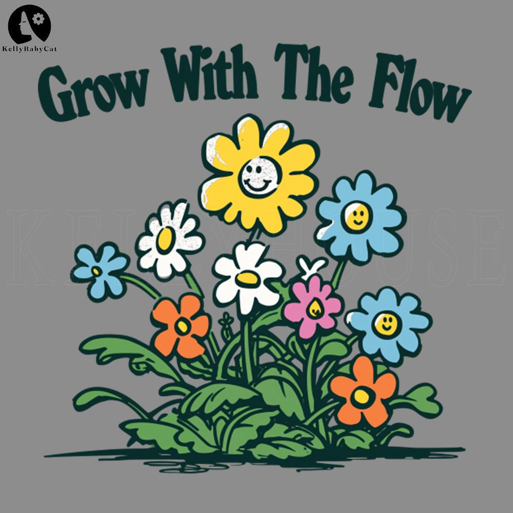 Grow With The Flow PNG, Digital Download | Inspire Uplift