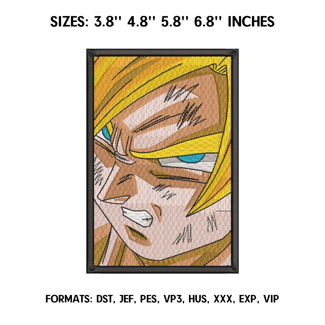 Goku Embroidery Design File, Dragon Ball Anime Embroidery De | Inspire ...