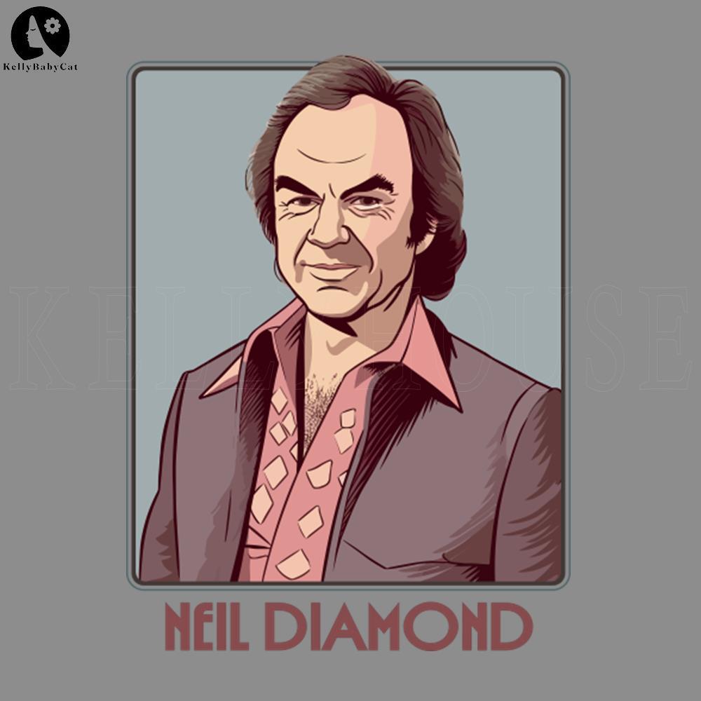 Neil Diamond Vintage Style Fan Illustration PNG, Digital Dow | Inspire ...