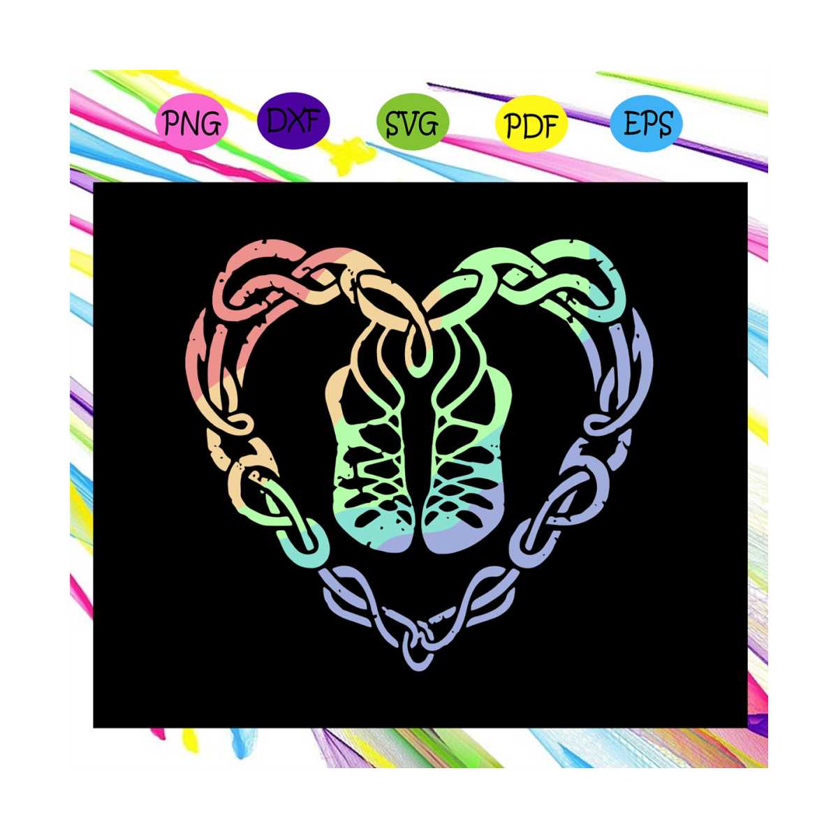 Irish Step Dancing Celtic Knot Heart svg, Dancing Shoes svg, | Inspire ...