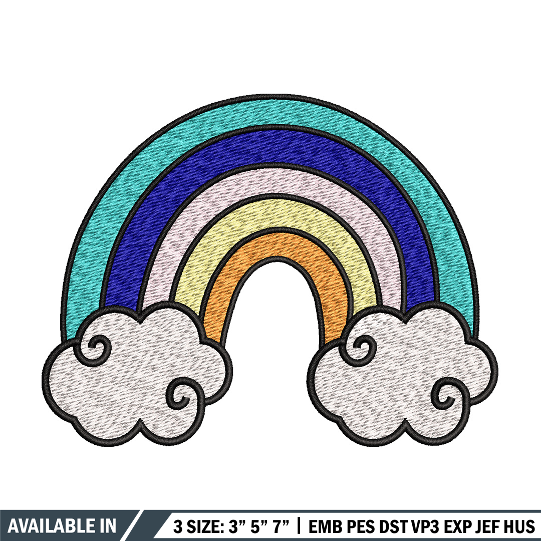 Rainbown cute embroidery design, Rainbown embroidery, Embroi | Inspire ...
