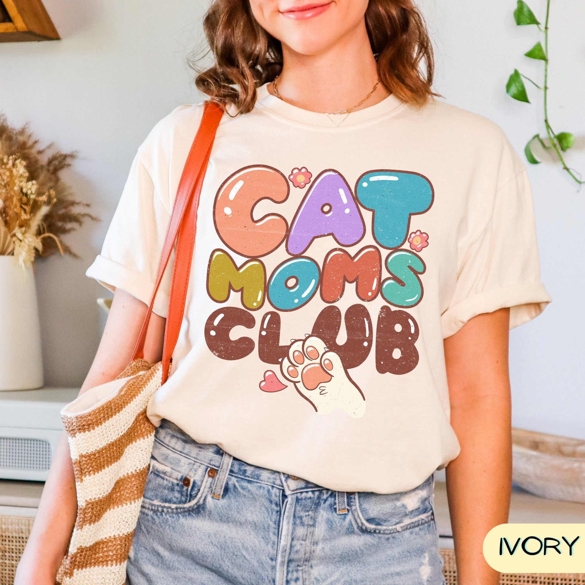 Cat Moms Club Shirt, Cat Mom T-shirt, Cat Mom Life Shirt, Ca | Inspire ...