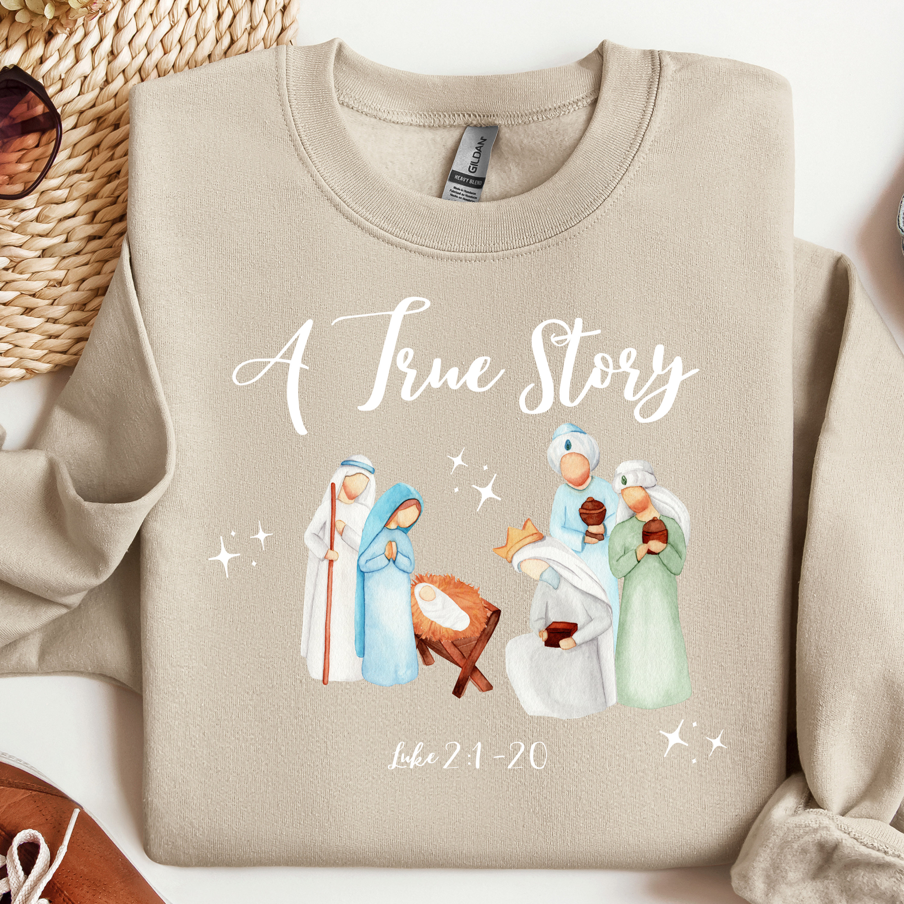 Nativity Scene Christmas Sweatshirt, Christian Christmas Swe | Inspire ...