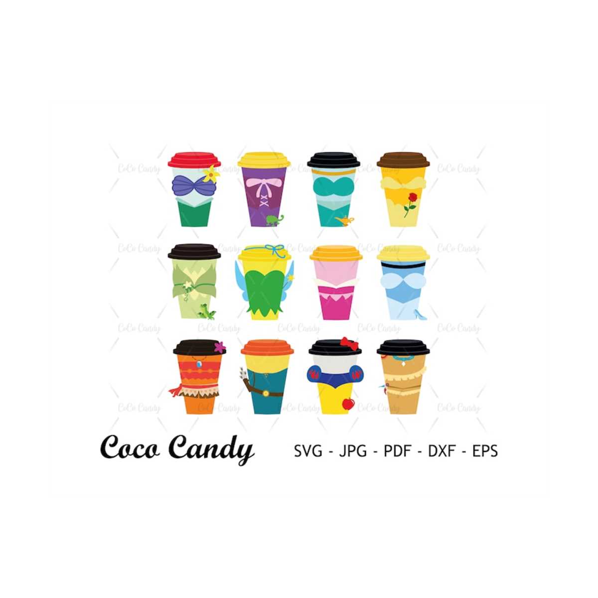 Princess Coffee Cup Bundle Svg | Princess SVG | Coffee CupSV | Inspire ...