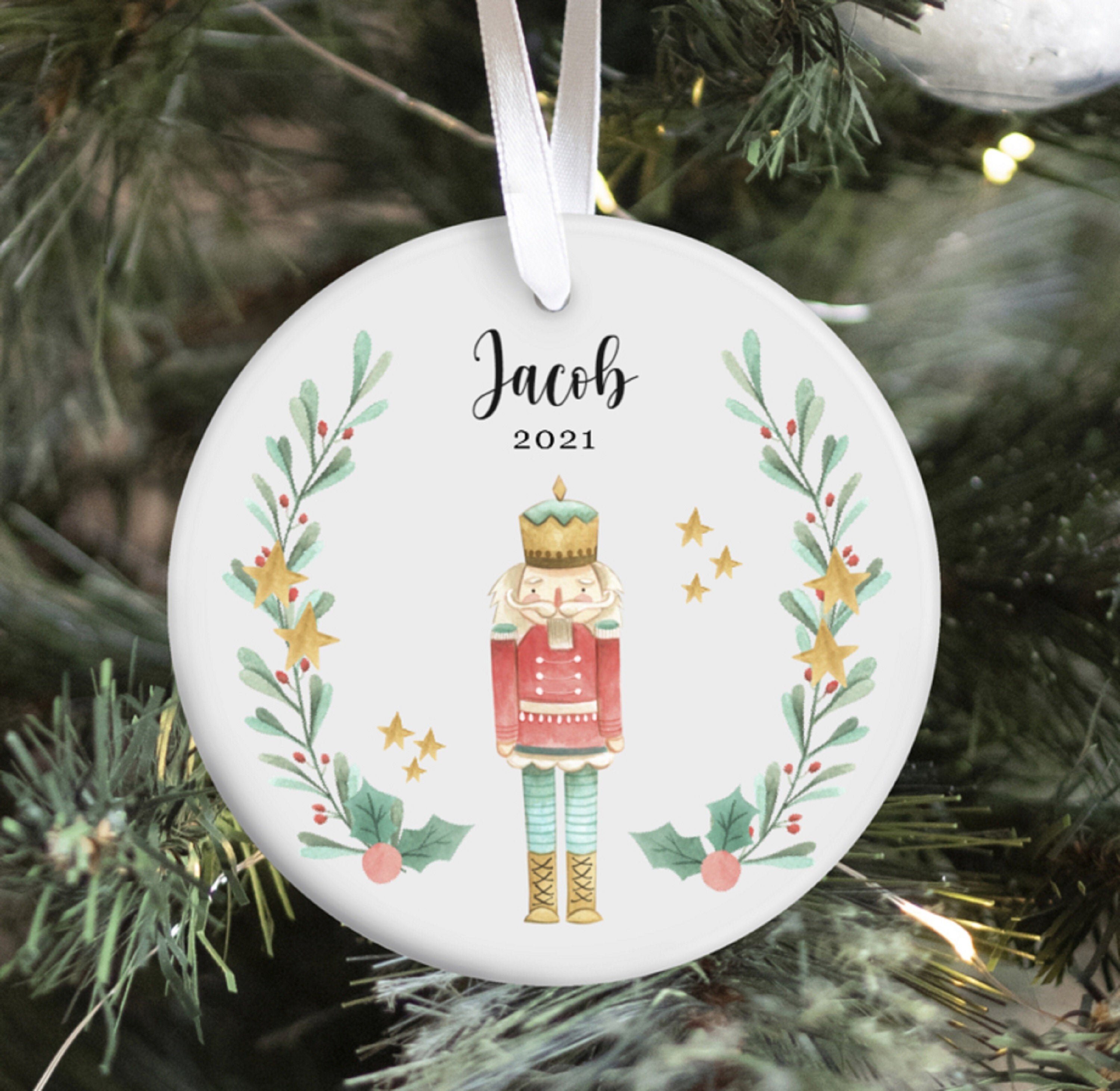 Personalized Nutcracker Christmas Ornament, Baby 1st Christm - Inspire ...