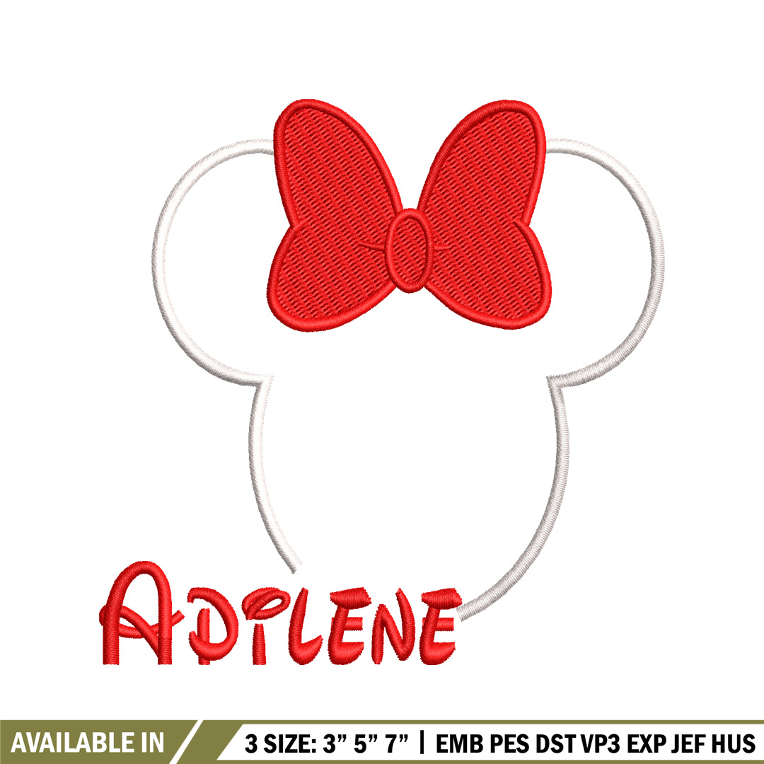 Minnie Mouse head embroidery design, Minnie Mouse head embro | Inspire ...