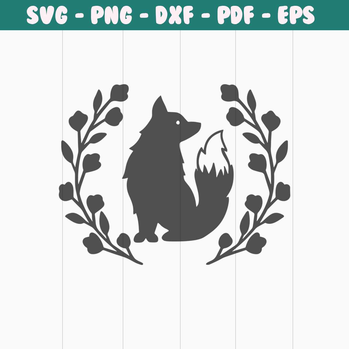 Fox SVG file, Fox Cut file, Fox Silhouette svg, Fox Wreath c | Inspire ...