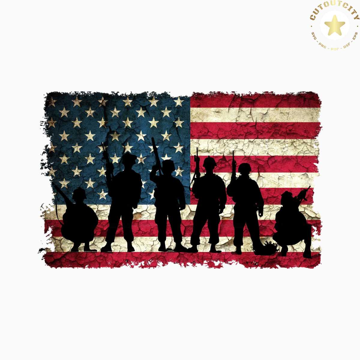 American Soldier Flag PNG, American Soldier with Distressed | Inspire ...