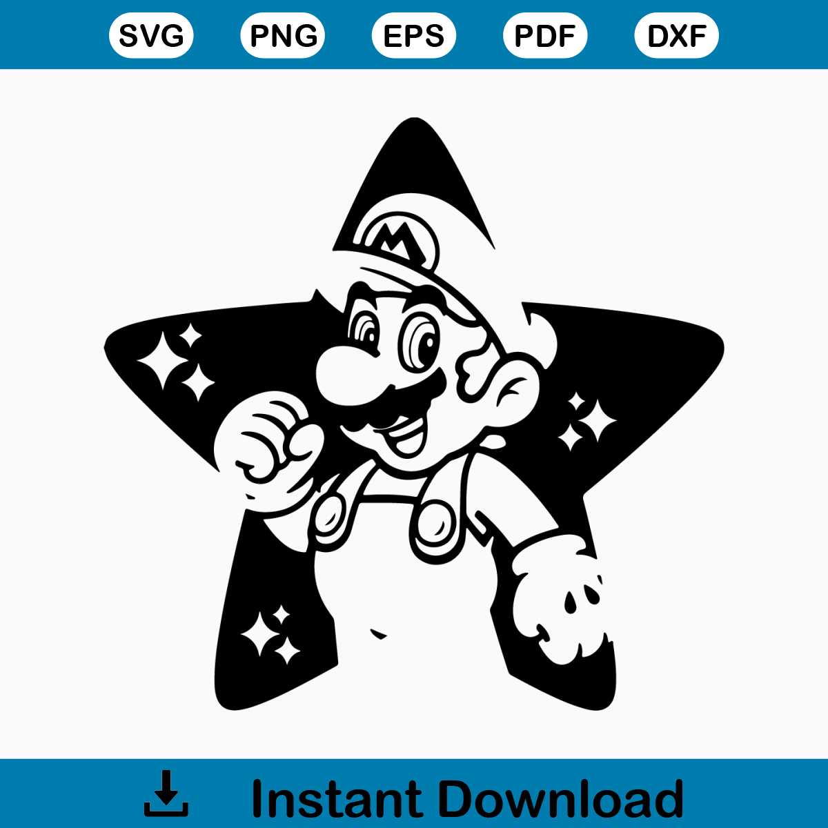 Mario Star Vector 43 svg, png, jpg, pdf, Clip art Files For - Inspire ...