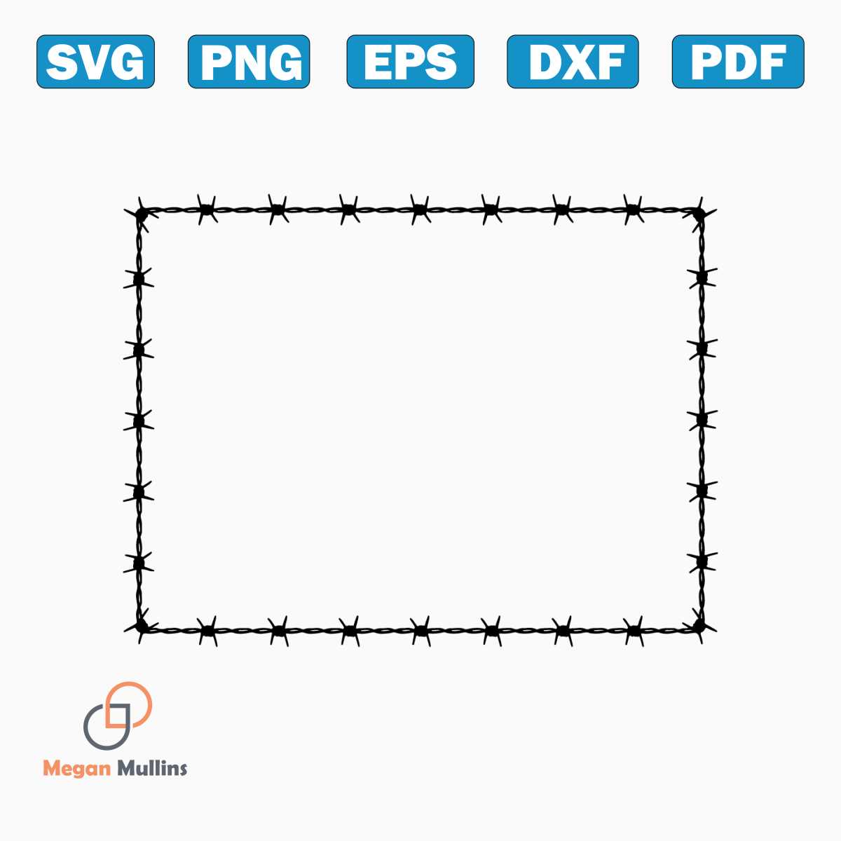 Barbed Wire Rectangle Frame Svg, Barb Wire Wreath Svg, Fence | Inspire ...