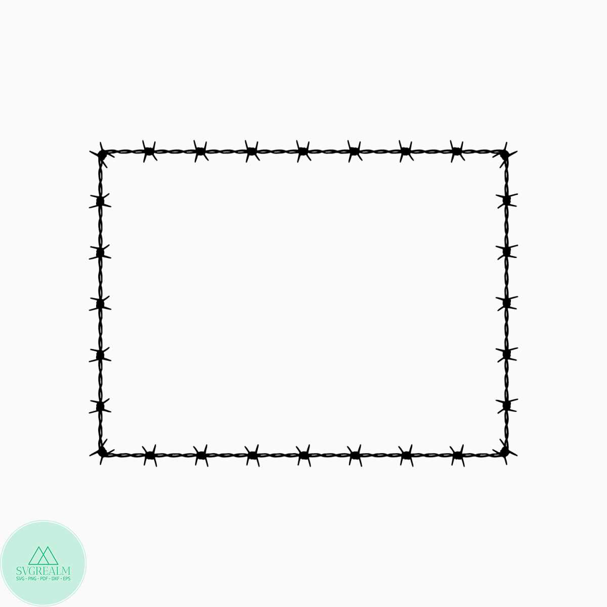 Barbed Wire Rectangle Frame Svg, Barb Wire Wreath Svg, Fence | Inspire ...
