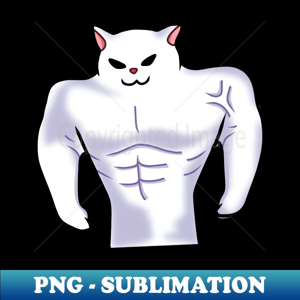white Cat meme Buff power up - Special Edition Sublimation P | Inspire ...