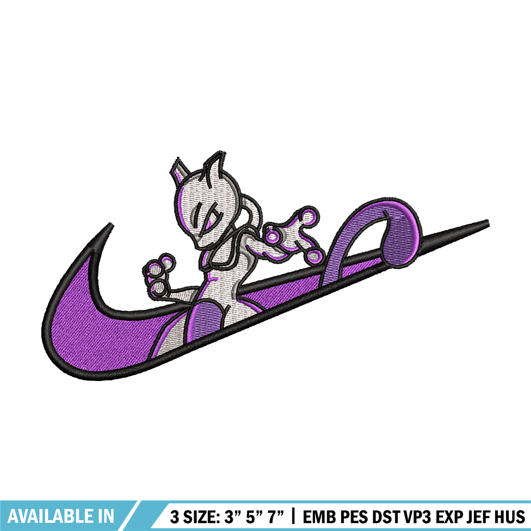 Mewtwo nike embroidery design, Pokemon embroidery, Nike desi - Inspire ...
