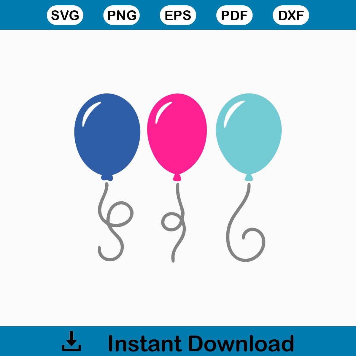 Balloon svg Birthday Balloons Cut File svg svg dxf eps - Inspire Uplift