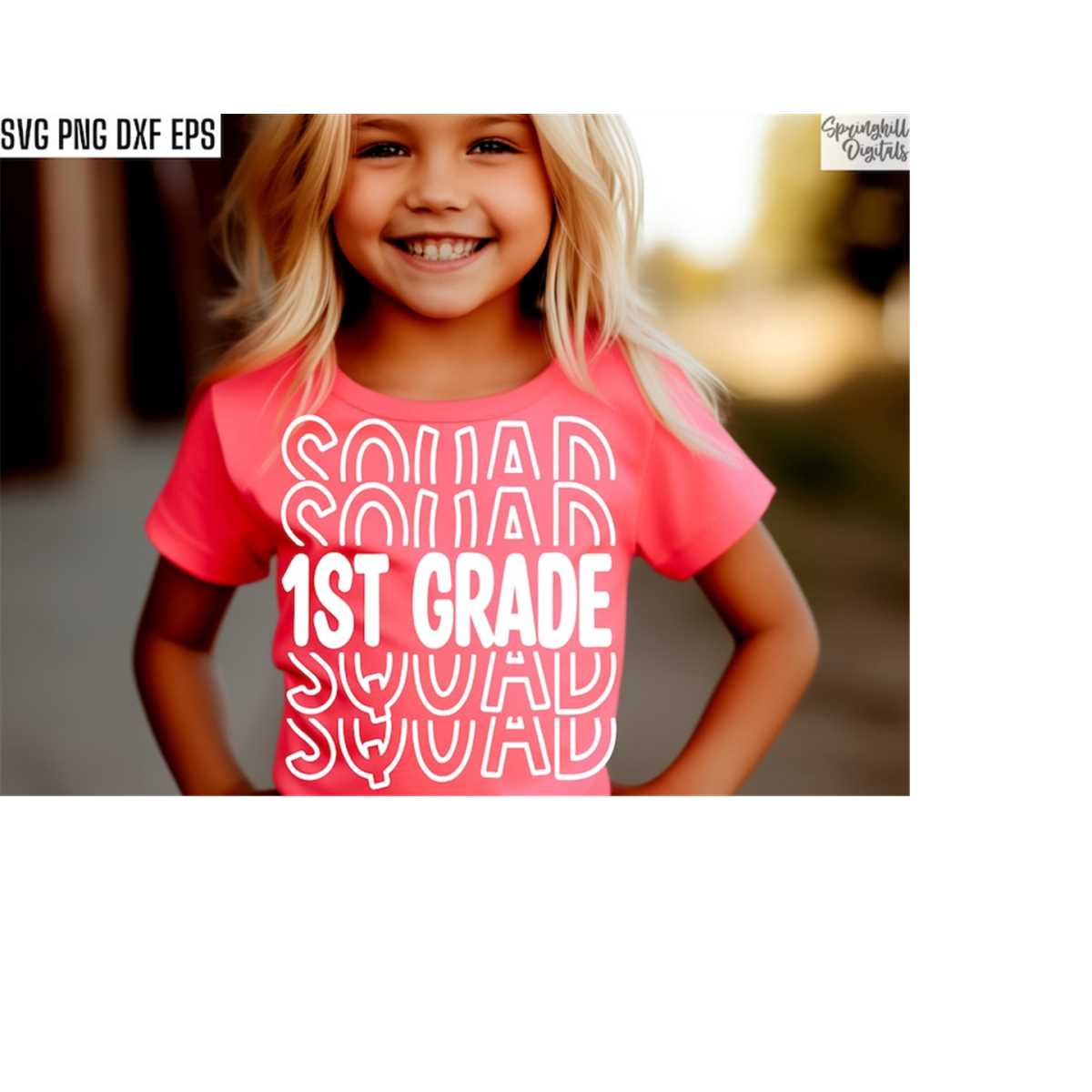 1st Grade Squad Svg, Back To School Pngs, First Grader Cut F - Inspire ...