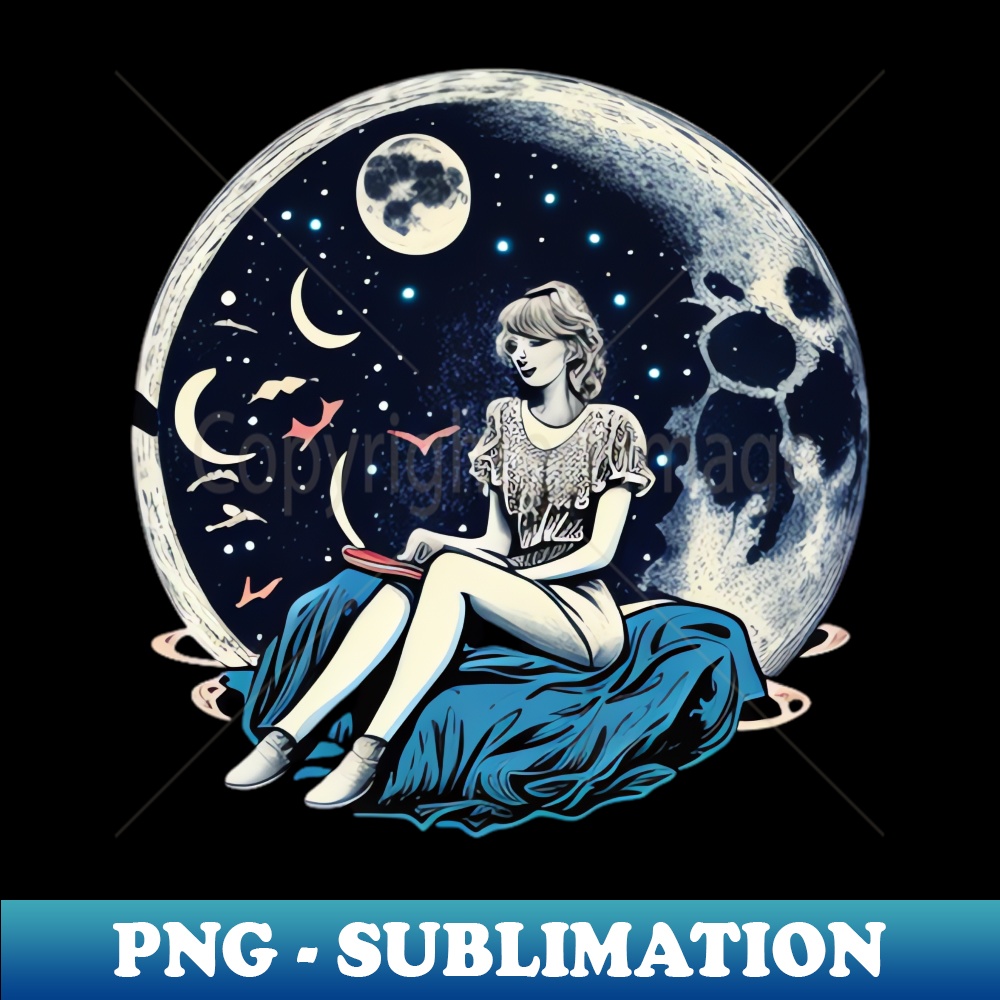 Taylor Swift sitting on a cresent moon - PNG Transparent Sub | Inspire ...